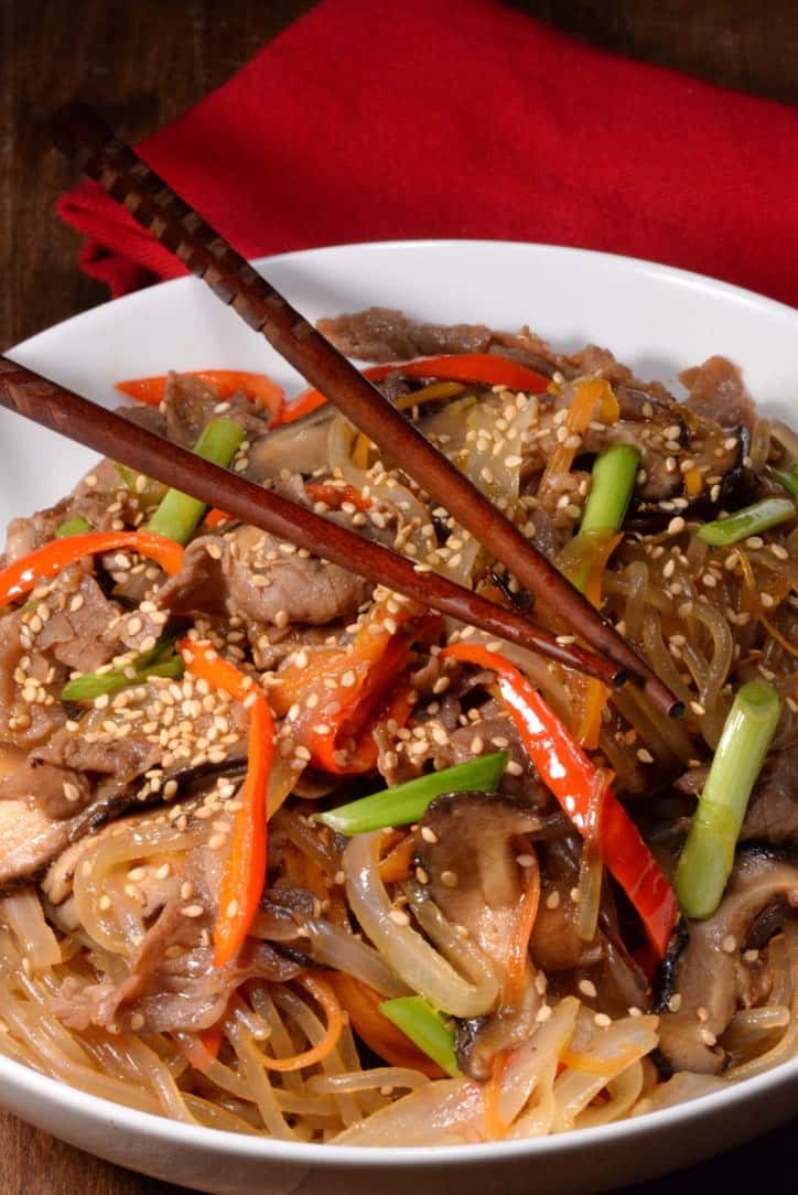 South Korean Jap-Chae (Sweet Potato Noodle Dish) - International Cuisine